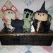 Primitive Halloween Pattern Witch Frankenstein Cat Mummy Candy Corn ...