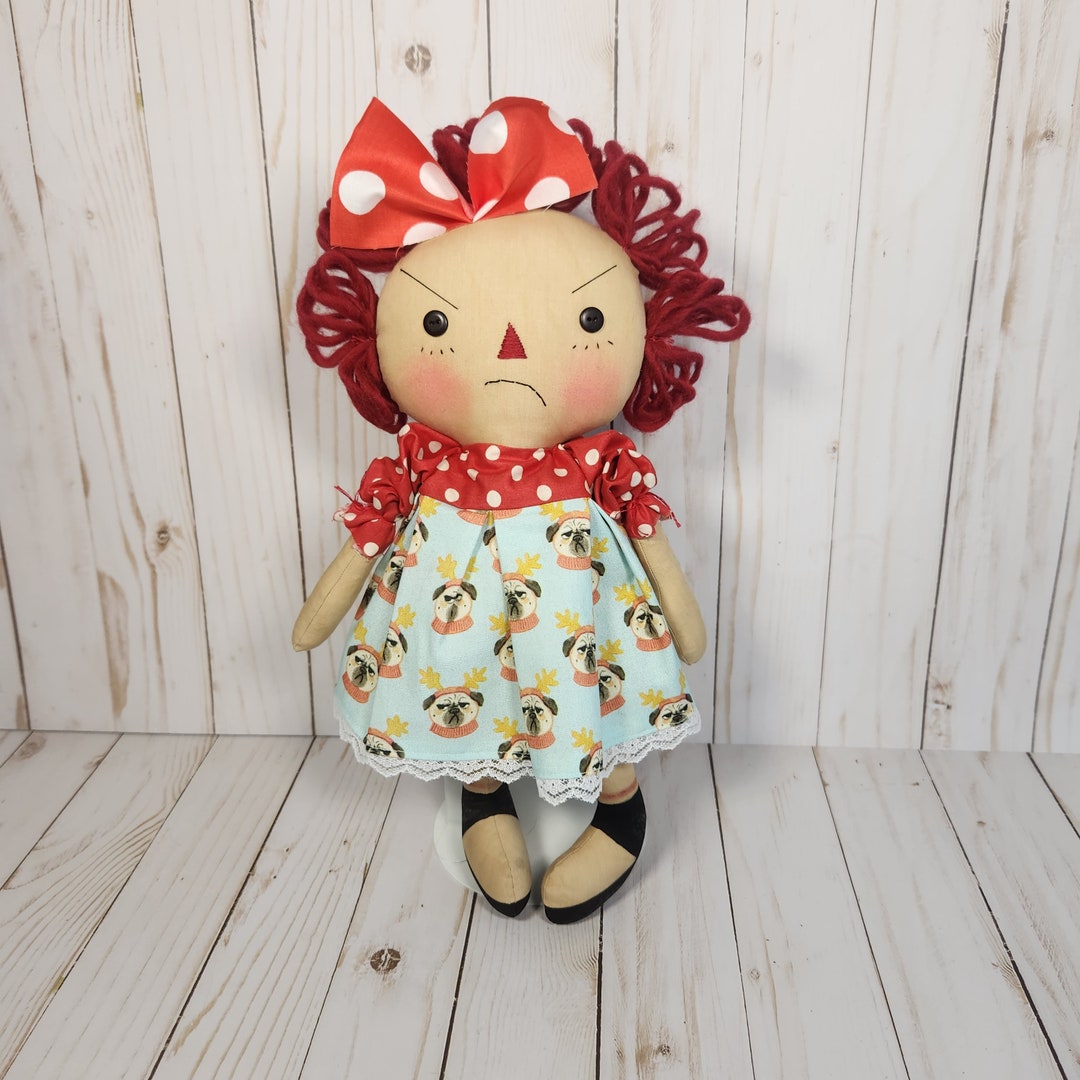 Christmas Pouty Face Doll in Pug Dog Dress, Funny Gift for Her, Dog ...