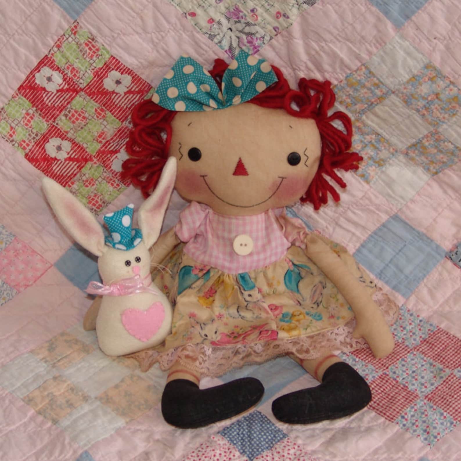 Easter Raggedy Doll and Her Bunny Pattern Mabel and - Etsy