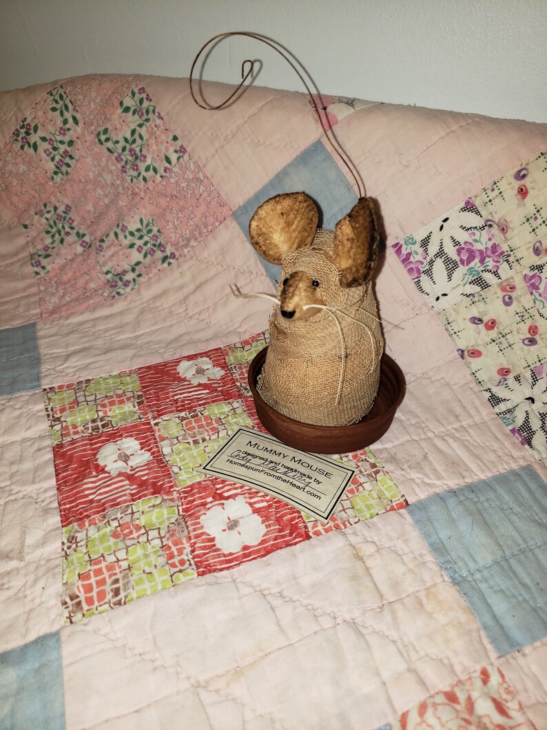 Primitive Mummy Wrapped Halloween mouse Halloween Decorating | Etsy