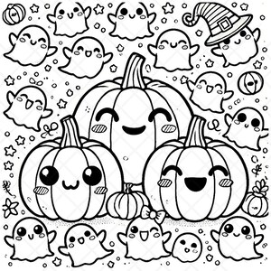 10 Cute Halloween Coloring Pages for Kids Printable Ghost Pumpkin ...