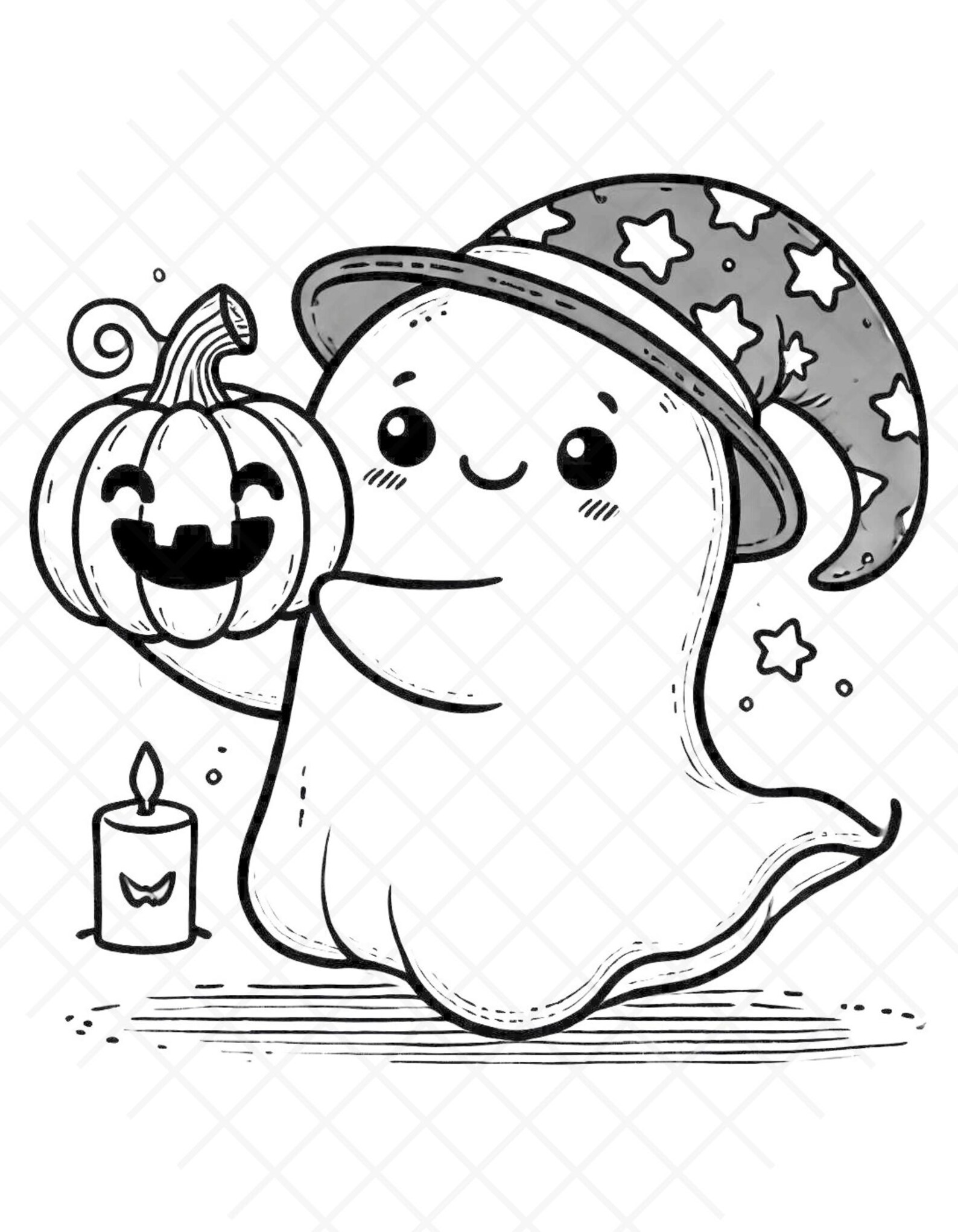 Cute Happy Ghosts Bundle SVG Halloween SVG Line Art 6 Ghost Outline SVG ...