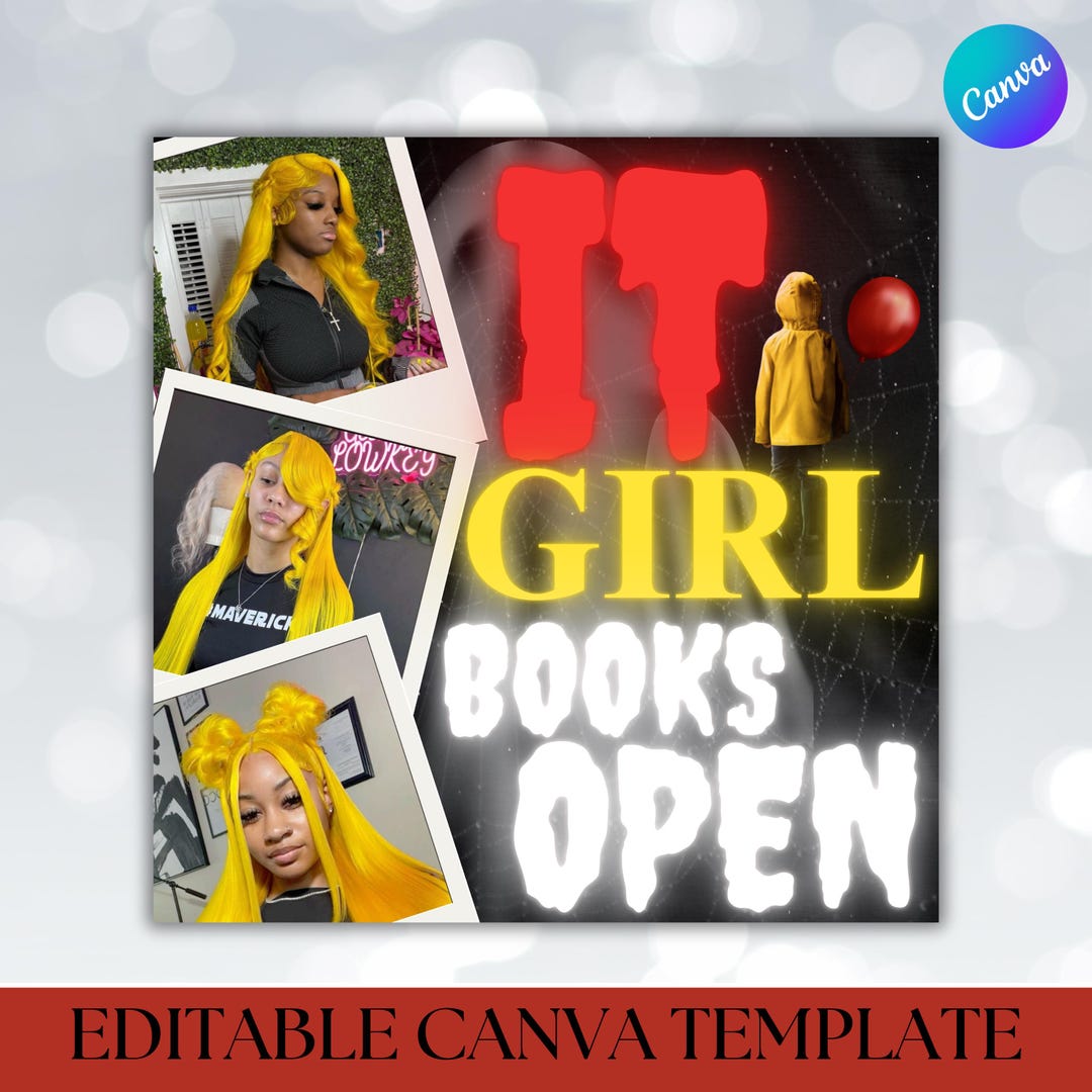 IT Girl Bookings Flyer , Editable Canva Template , Hair Flyer Template ...