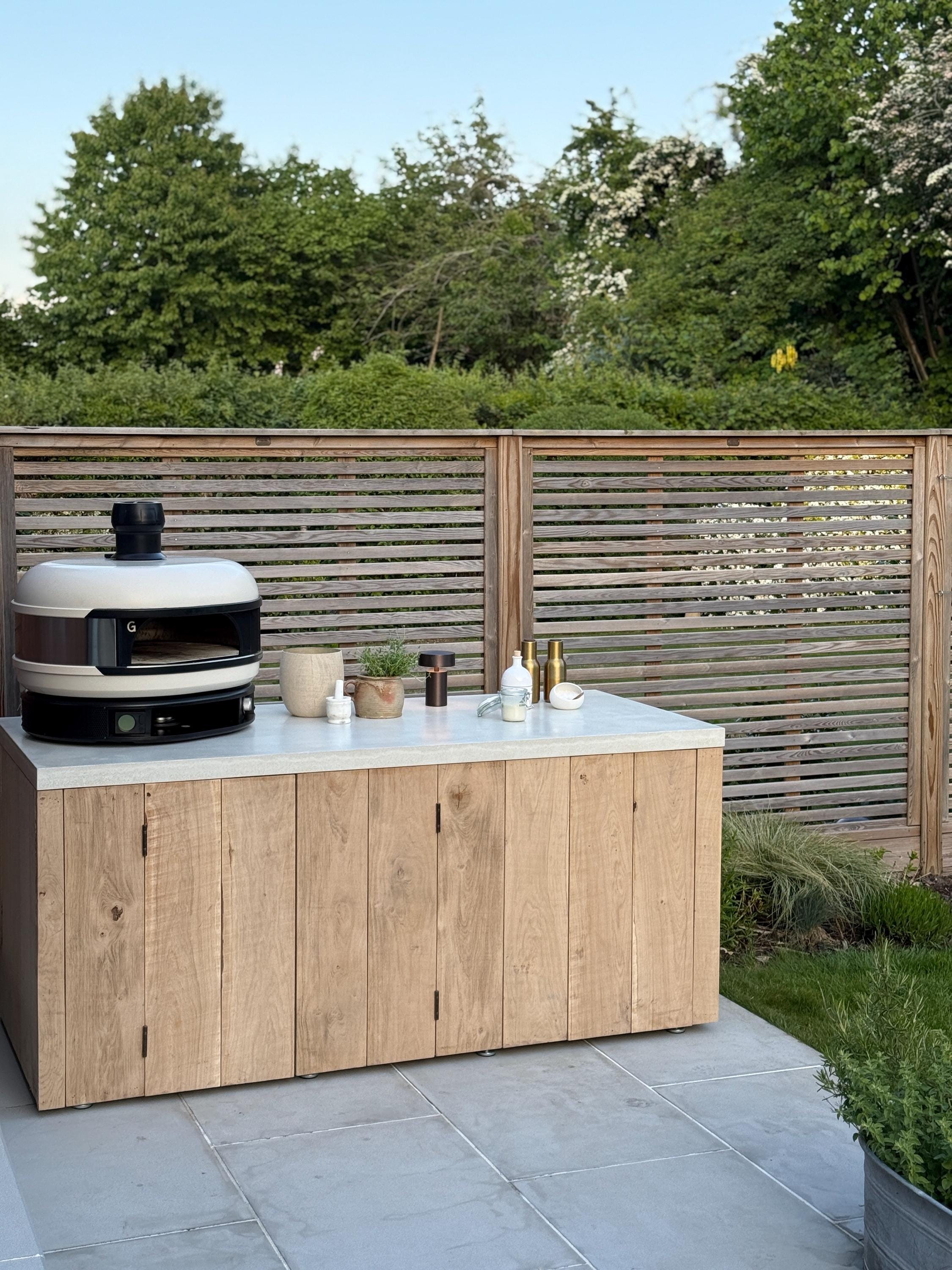 Concrete & Oak Outdoor Kitchen - Etsy UK