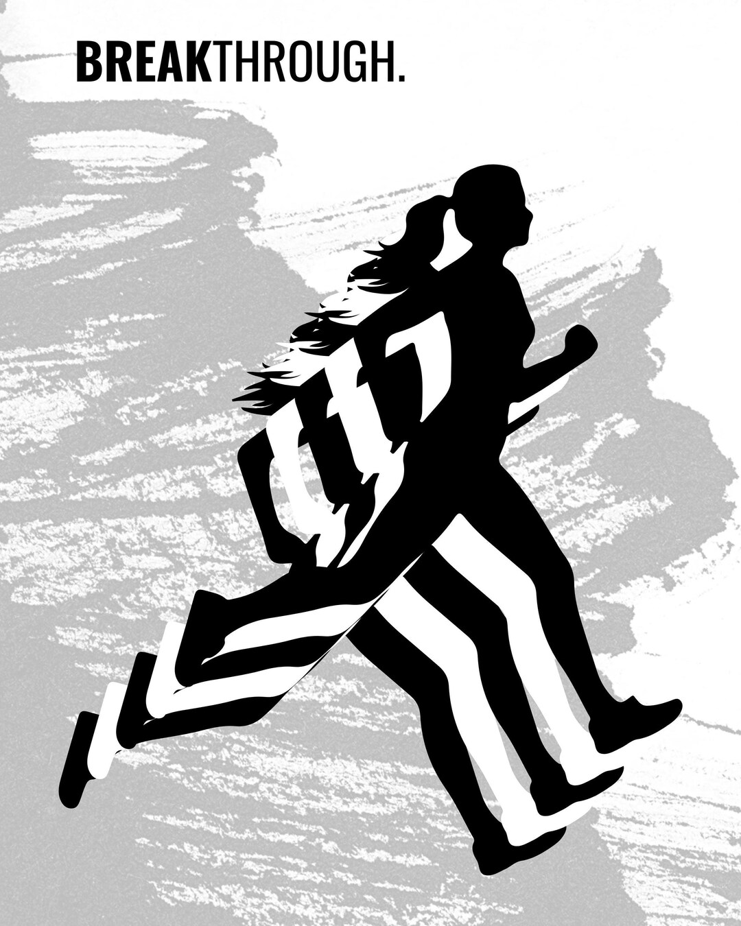 Breakthrough Modern Luxury Fitness Art Exclusive Runner Silhouette for ...