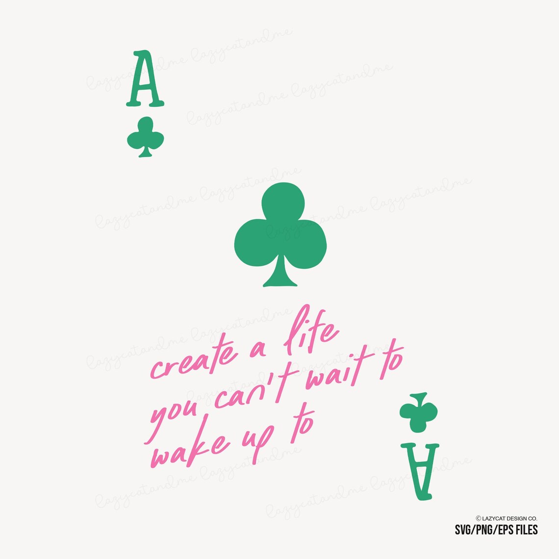 Ace Card With Positive Quote Hand-drawn Illustration SVG PNG EPS - Etsy