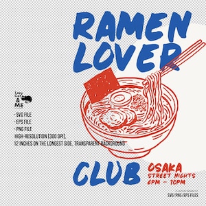 Ramen Food Japan Poster, Wall Art, T-shirt Design Hand-drawn ...