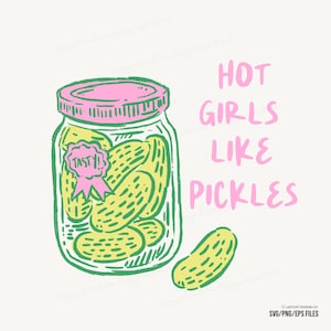 Pickle Trendy Hand Drawn Illustration SVG PNG EPS - Etsy
