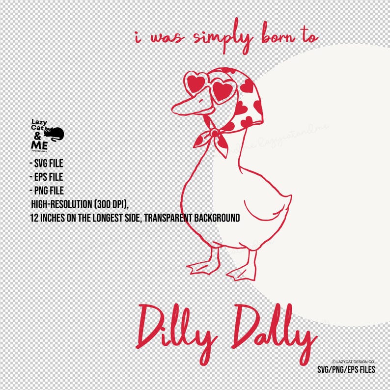 Goose Born to Dilly Dally Poster Wall Art T-shirt Hand-drawn ...