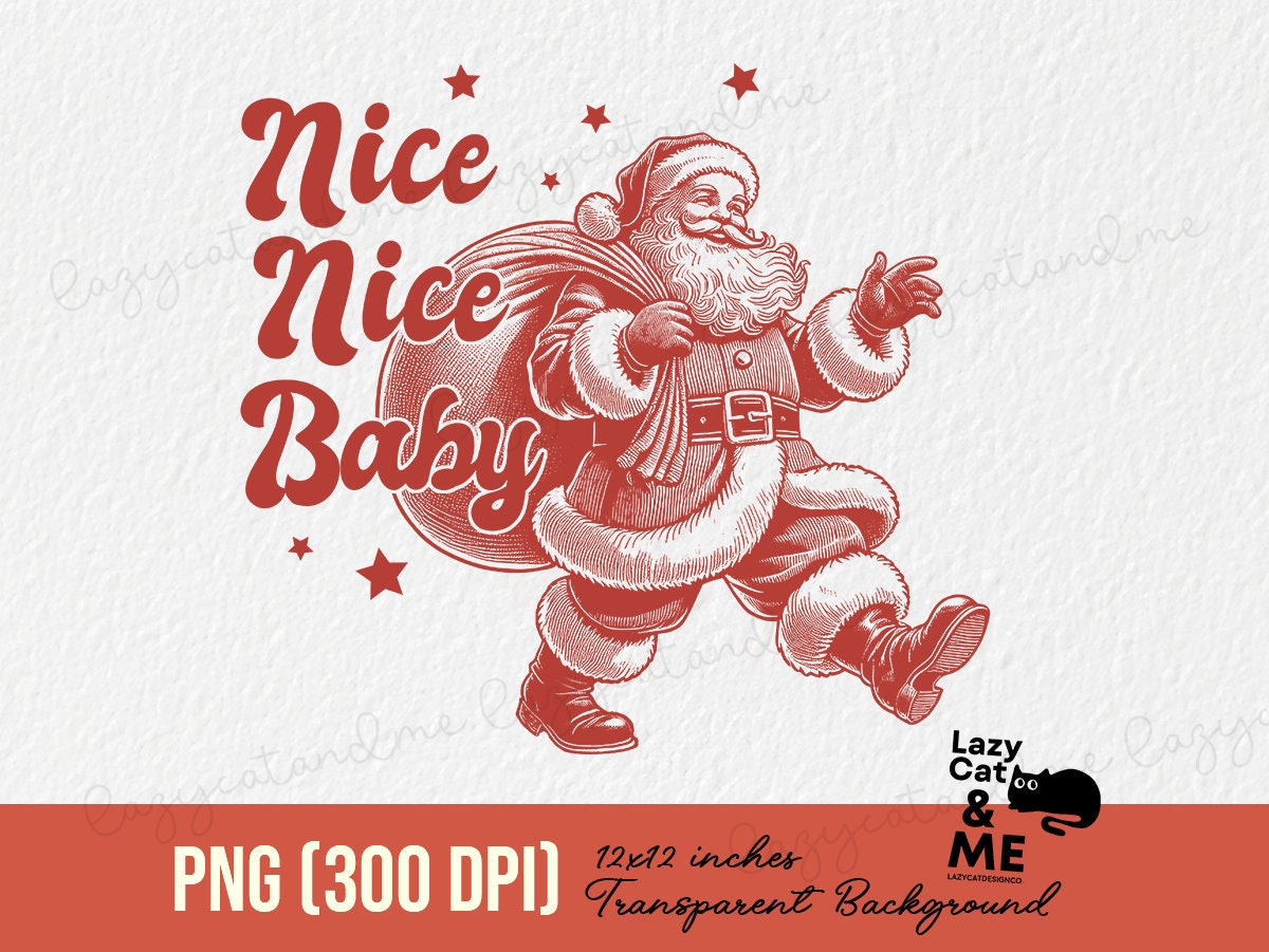 Vintage Christmas Santa PNG Sublimation - Etsy