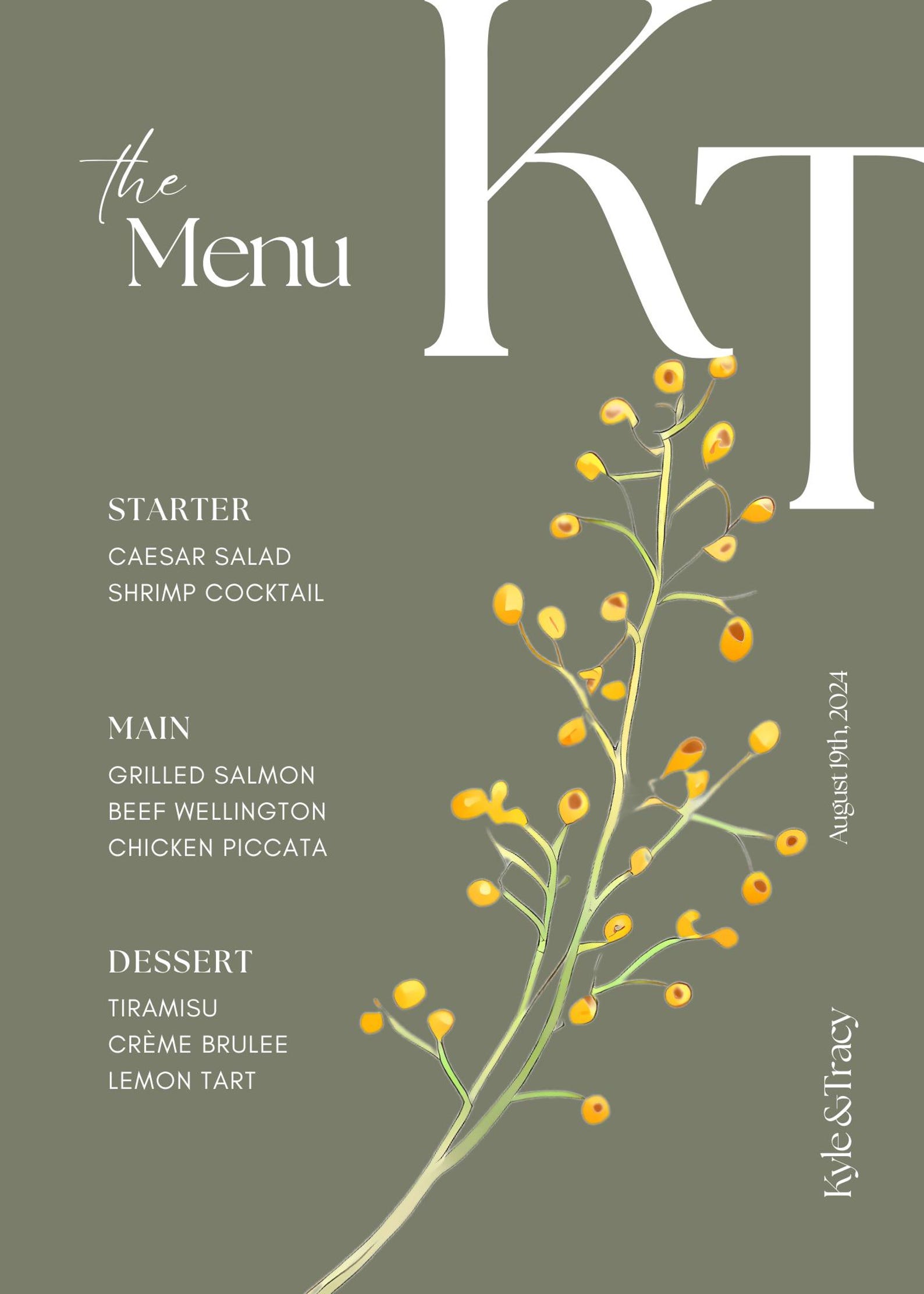 Printable Rustic Wild Flower Menu Cards - Choose Flower Graphic and ...