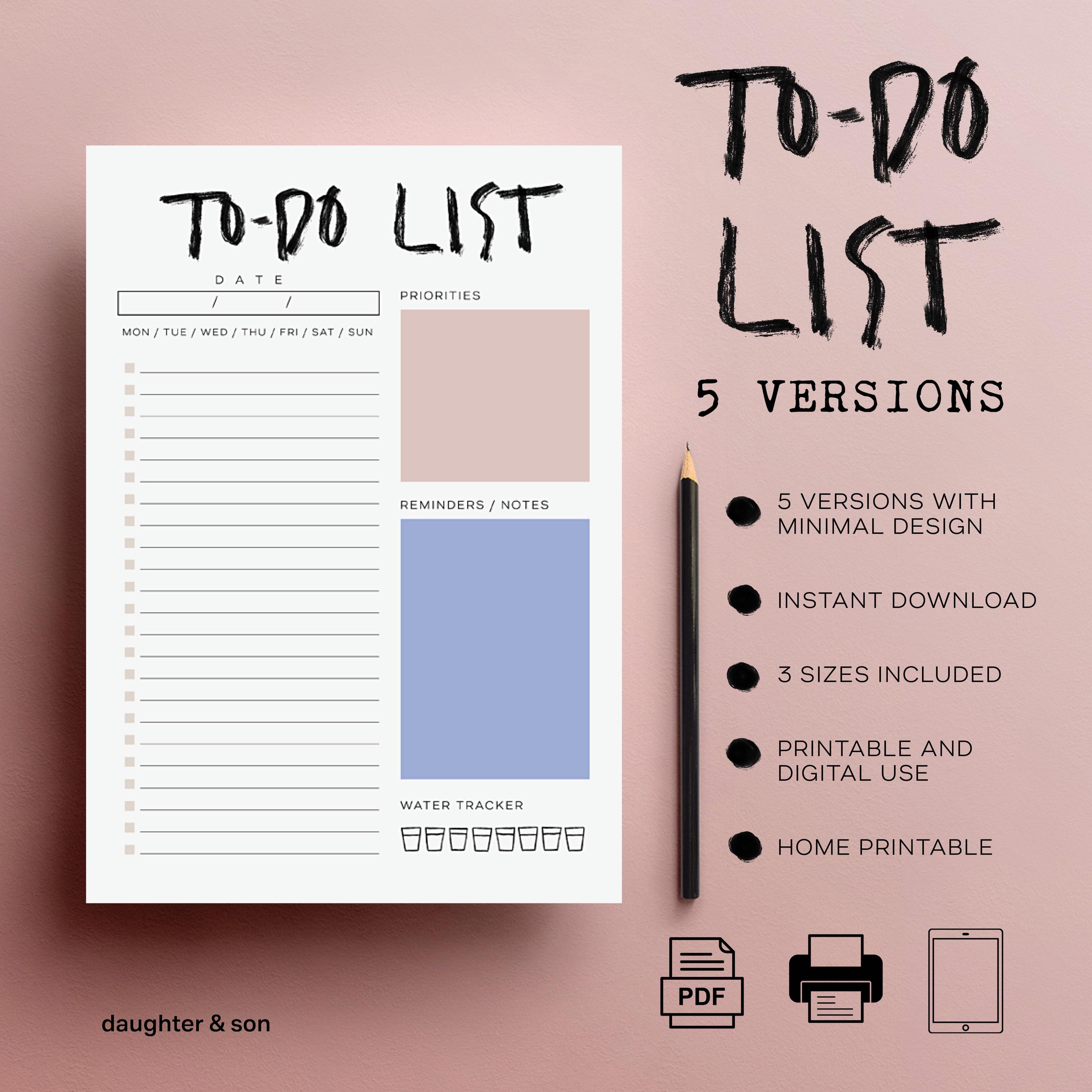 Digital Planner, TODO List, Printable Planner, Goodnotes Planner ...