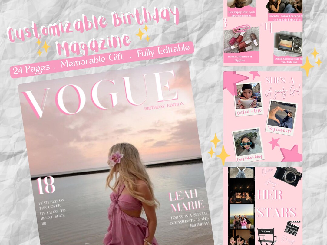 It-girl Custom Vogue Magazine- Pink Edition - Etsy