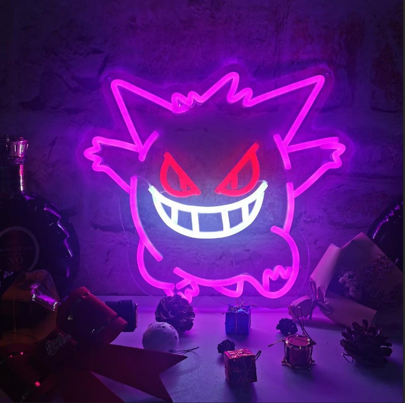 Gengar Neon Sign,anime LED Light,gengar Neon Sign,bedroom Dorm Wall ...