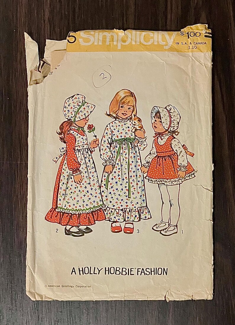Vintage Simplicity 6635 Children's Holly Hobbie Fashion Sewing Pattern ...