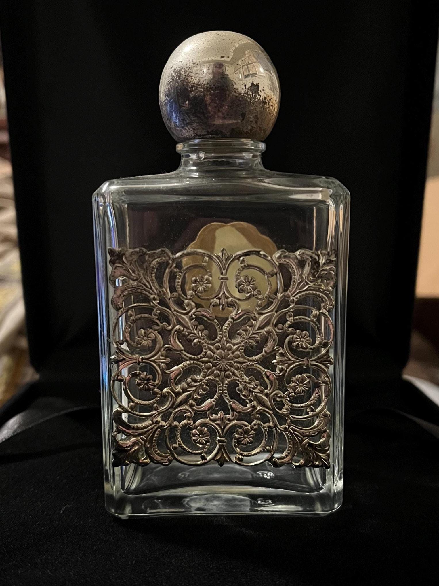 Vintage Gram Florence Italian Glass Silver Perfume Bottle - Made in ...