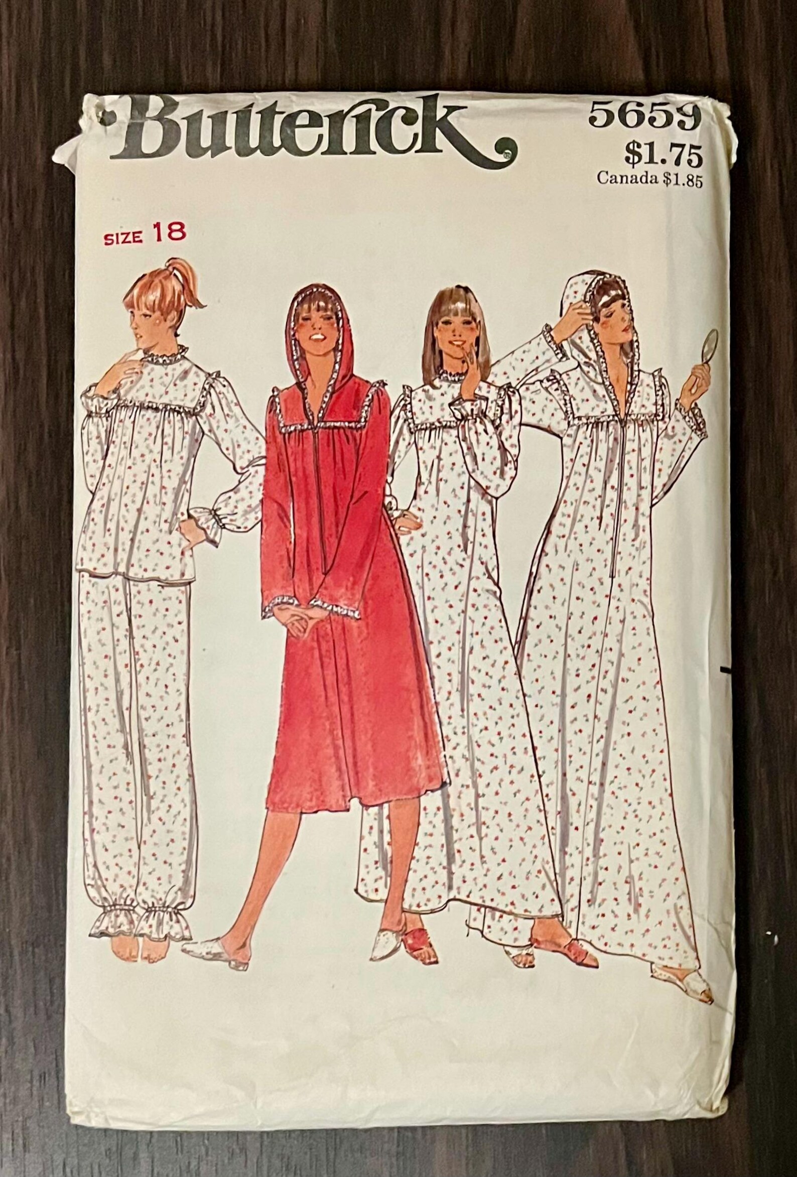 Vintage Butterick 5659 Adult Pajama Nightgown Sewing Patterns - Choose ...