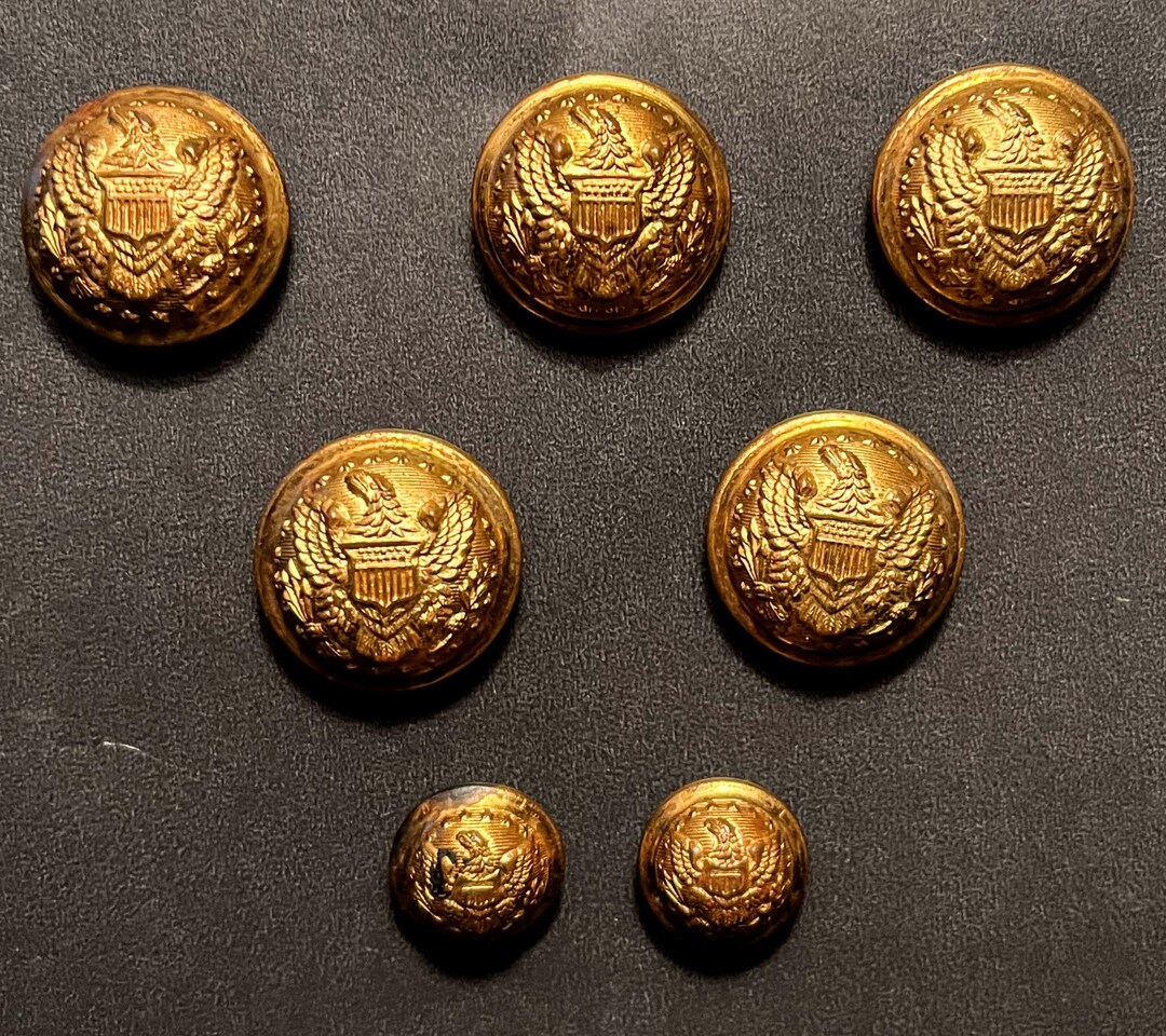 Antique Civil War Era US Army Staff Officer Eagle Shield Dome Button ...