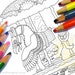 Z is for Ziz Carousel Printable Coloring Page Digital Download - Etsy