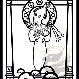 Printable Coloring Page Egyptian Nouveau Osiris Digital Download - Etsy