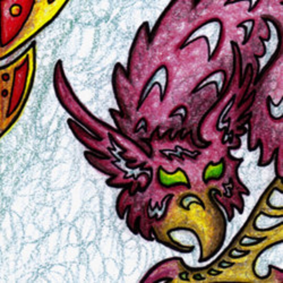 In Gryphic Style - Original Stylized Gryphon Drawing - Etsy