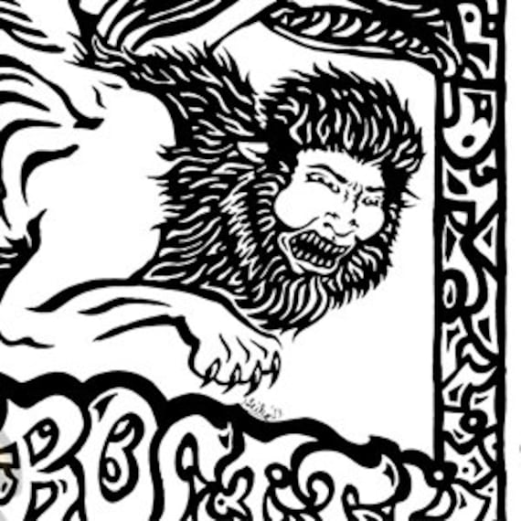 Ferocity Manticore Original Ink Drawing | Etsy