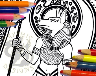 Anubis Altar Printable Coloring Page / Digital Download / Egyptian God ...