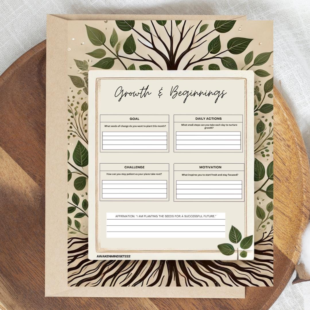 12-month Guided Goal Planner | Printable Goal Setting Journal With ...