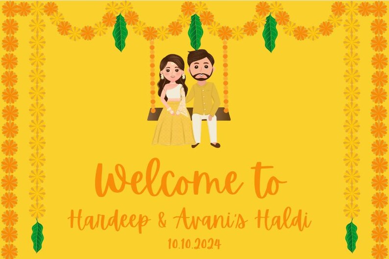 Haldi Ceremony Welcome Sign Template - Etsy