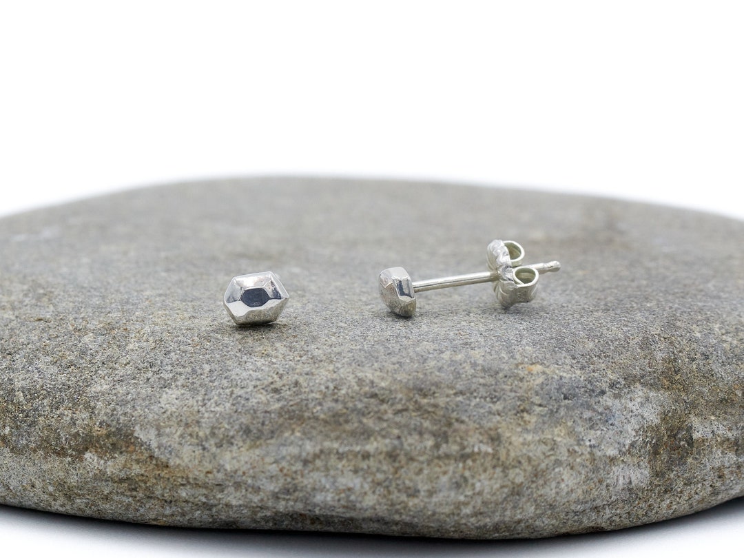 Tiny Silver Stud Earrings, Simple Post Geometric Minimalist & Dainty ...