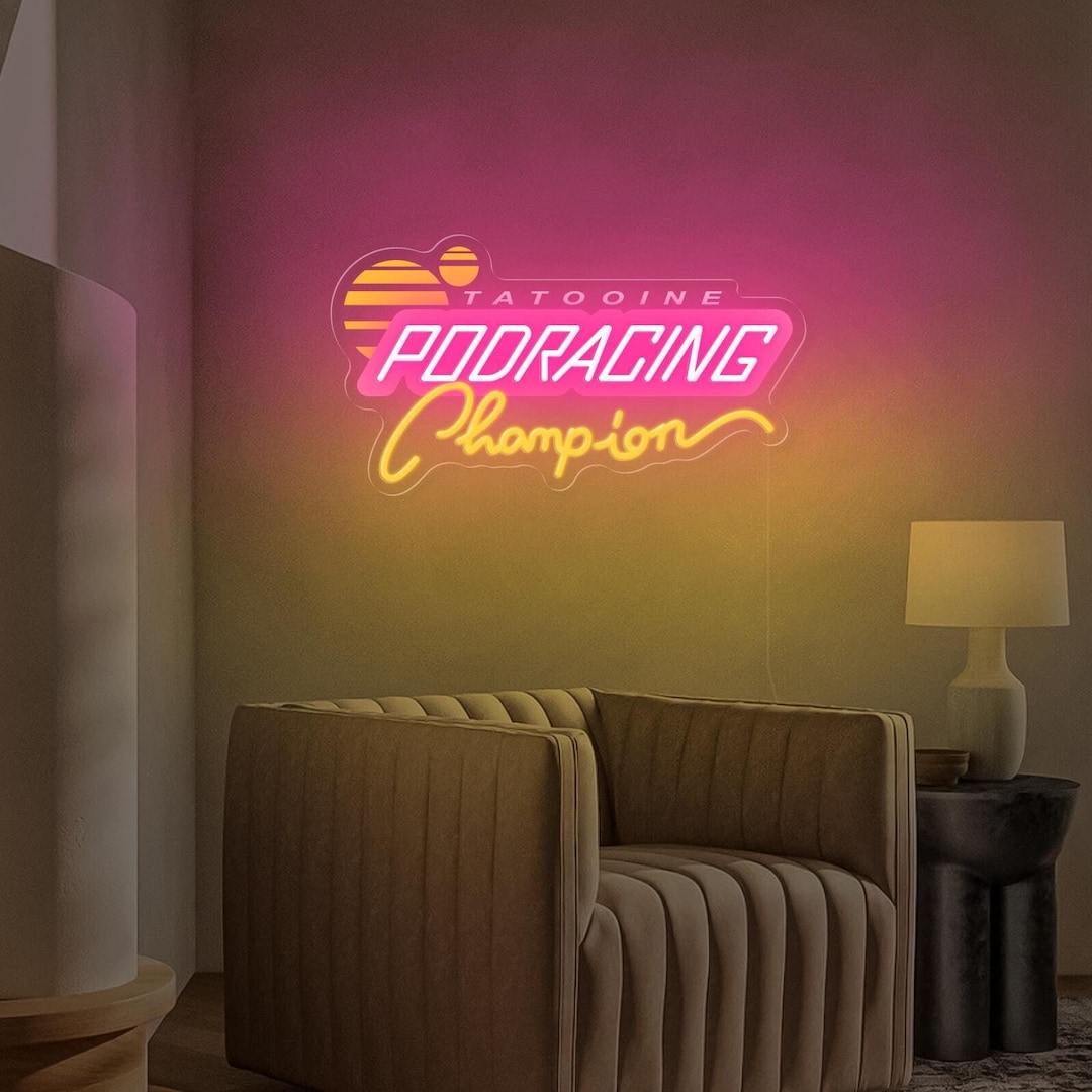 Tatooine Podracing Champion Neon Sign, Movie Wall Decor, Game Room Neon ...