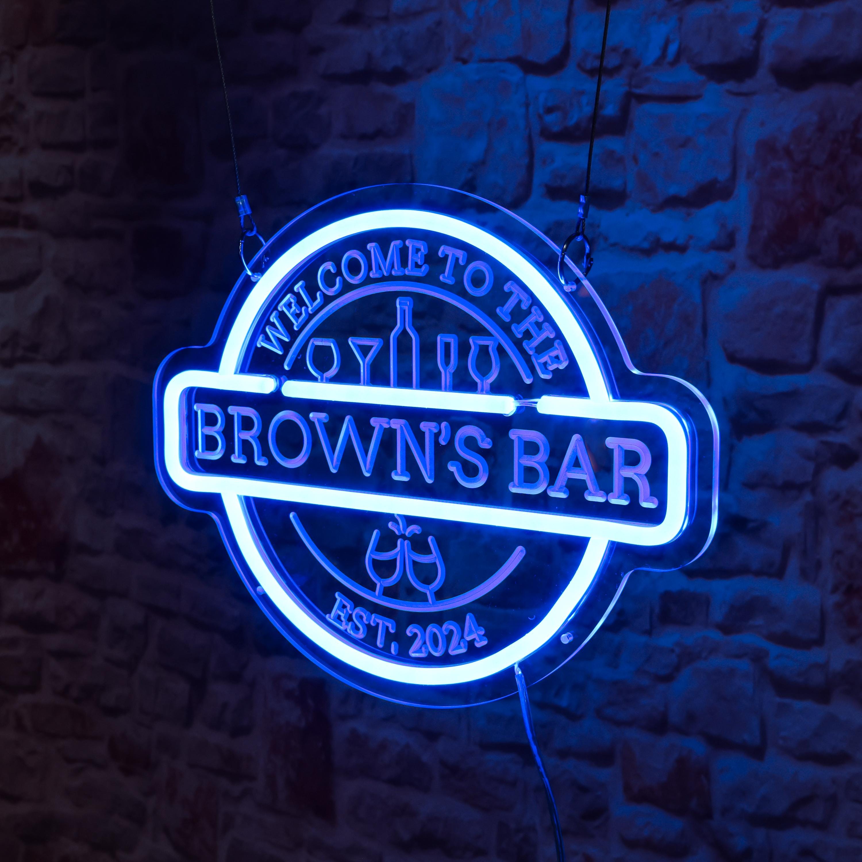 Custom Bar Neon Sign, USB Engraved Home Bar LED Neon Light Wall Decor ...