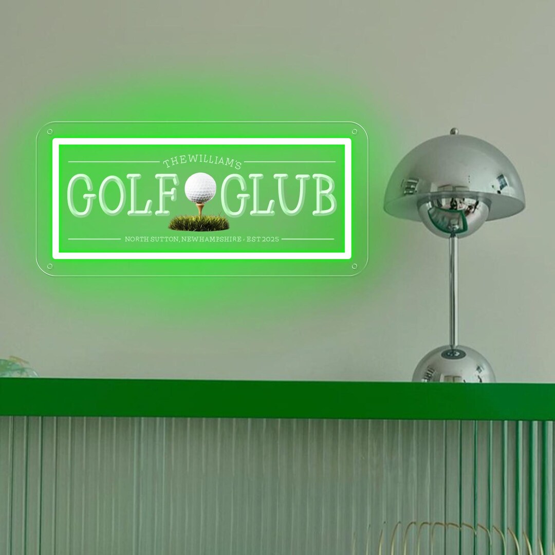 Custom Golf Neon Sign for Home Bar, Personalized Golf Decor, 19th Hole ...