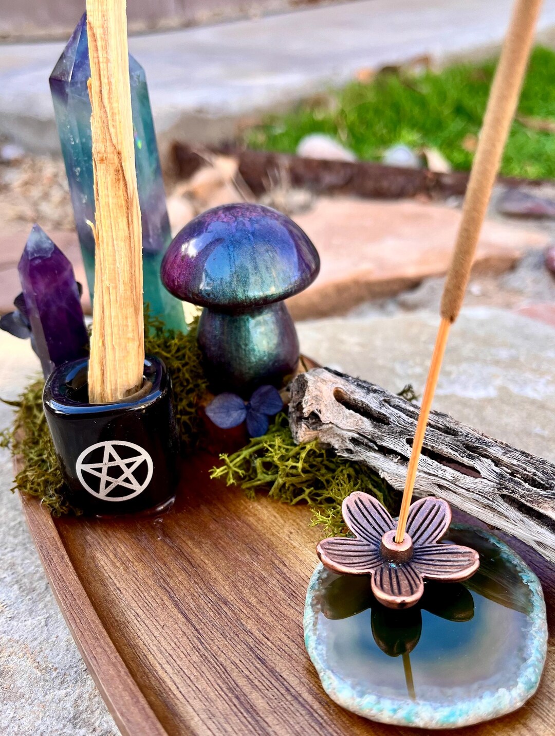 Crystal Forest Alter: Green, Forest Witch Magik Decor - Etsy