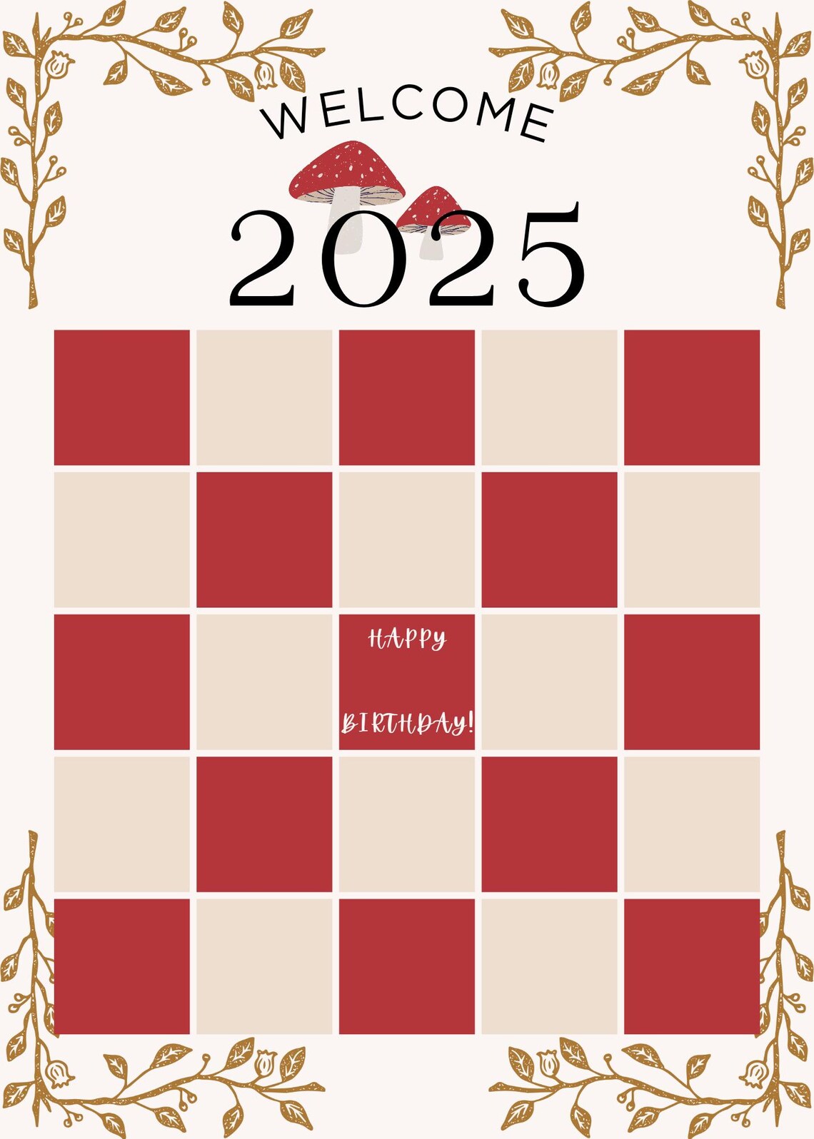 2025 Bingo Cards Mushroom Design - Etsy