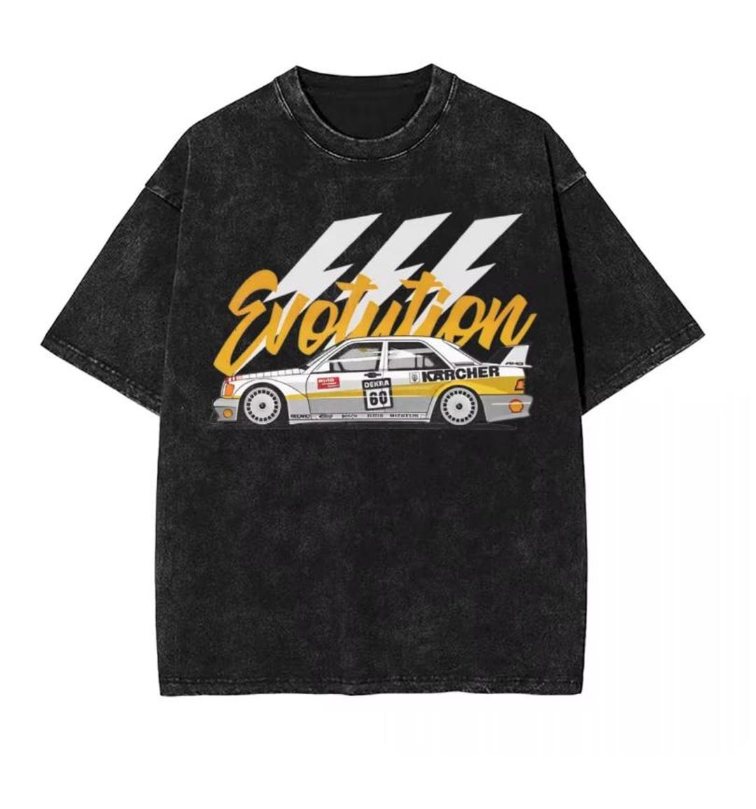 Mercedes 190E Car Dtm Racing Karcher Team T Shirts Washed Cotton ...