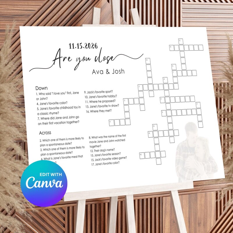 Custom Crossword Puzzle - Etsy