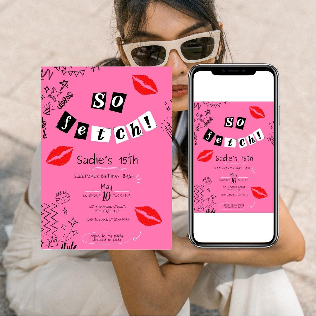 Mean Girls so Fetch Birthday Sleepover Editable Printable Mean Girls ...