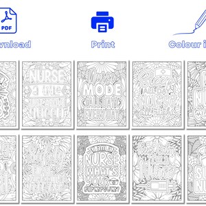 42 Nurse Quotes Colouring Pages for Adults| Motivation Phrases ...