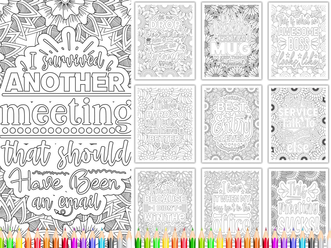 48 Office Quotes and Jokes Printable Adult Colouring Pages | Funny ...