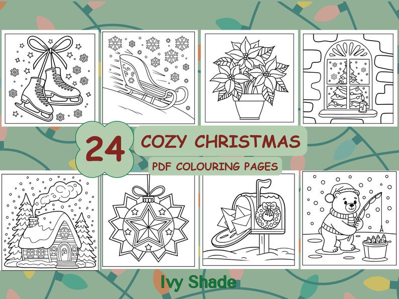 24 Cozy Christmas Coloring Pages – Printable Festive Homes, Decorations ...