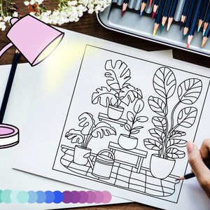 12 Printable Hygge Coloring Pages – Cozy Homes, House Plants & Relaxing ...