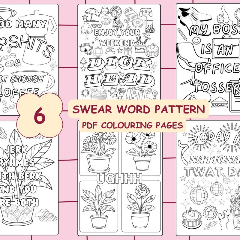 Swear Word Coloring Pages - Etsy