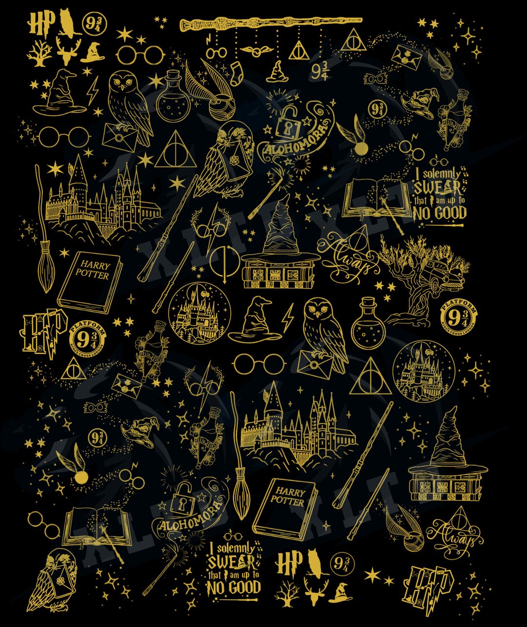 Mystical Wizard Doodle Seamless Pattern - HP - PNG - PDF - Etsy
