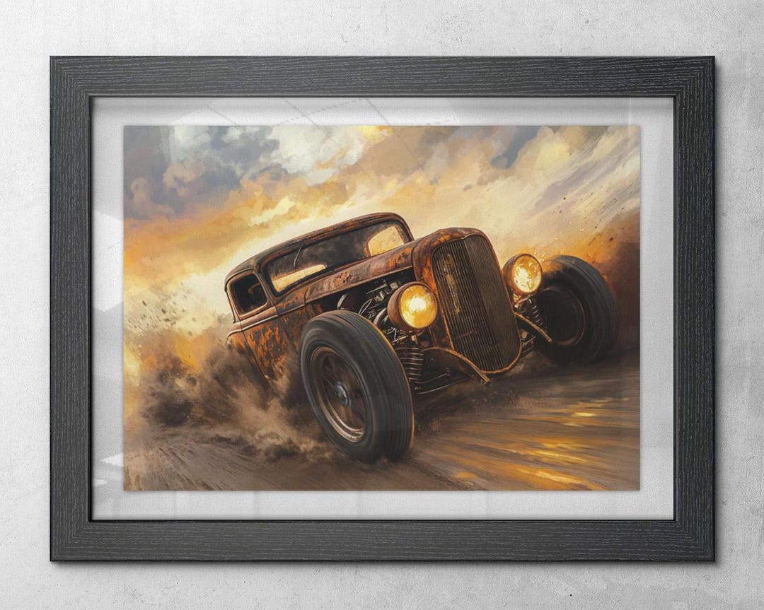 Racing Through Time-dynamic Hot Rod Art Print/vintage Speed- Bold Hot ...