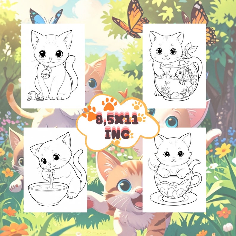 21 Kitten Coloring Pages Birthday Kitty, Unicorn Kitty, Kitties and ...