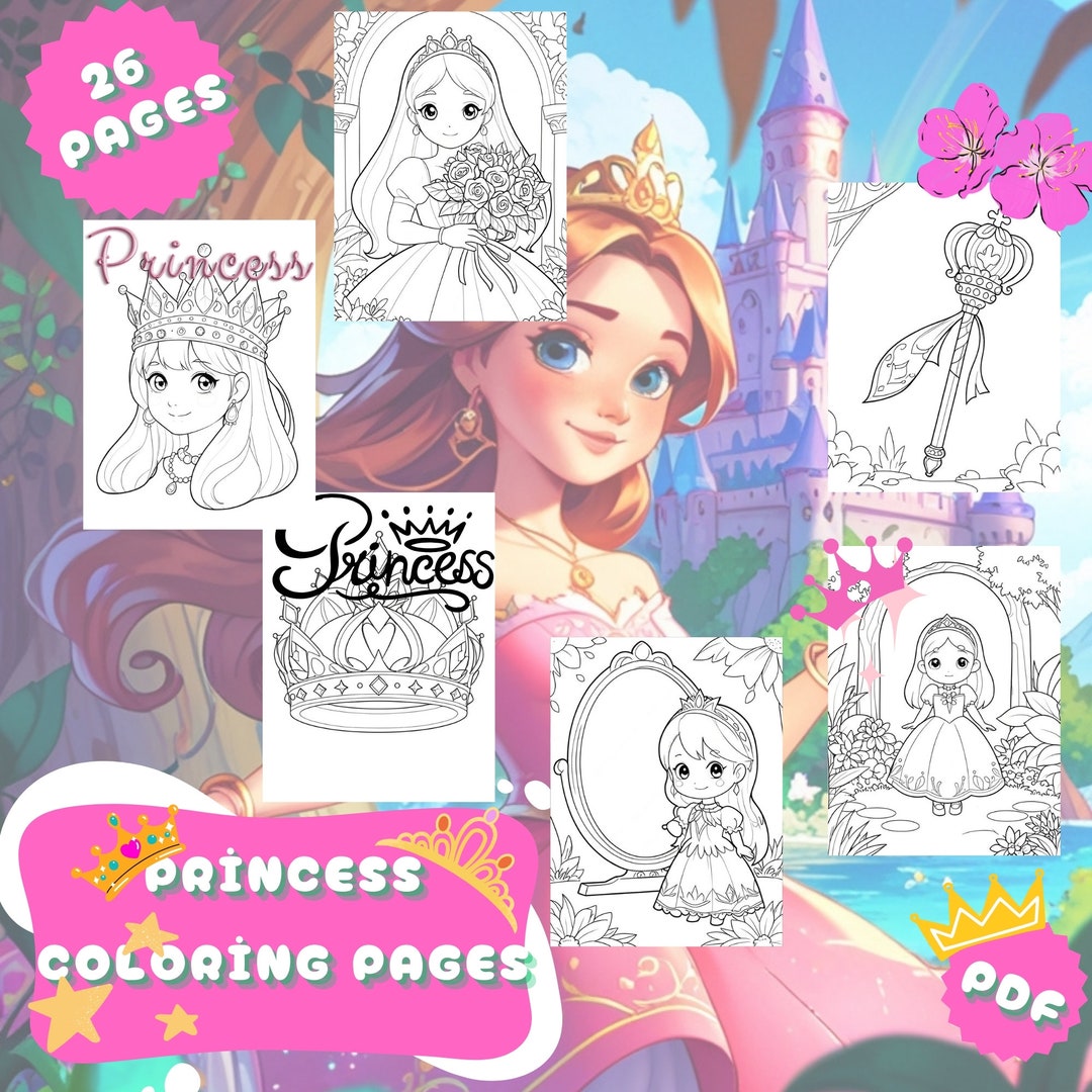 Princess Coloring Book Pages 26 Printable Princess Coloring Pages for ...