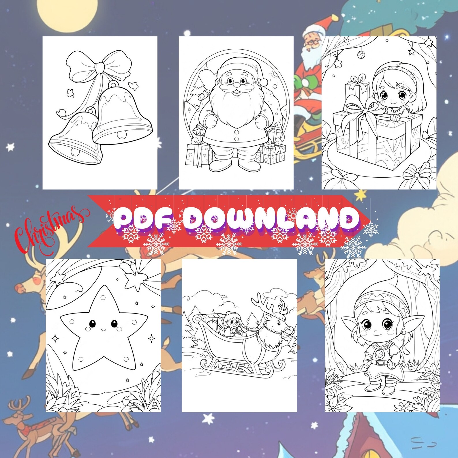 Christmas Coloring Pages for Kids 32 Christmas Pictures to Download ...