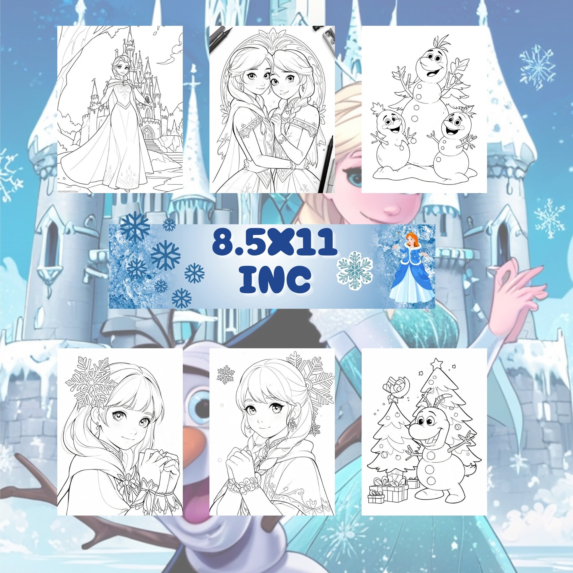 21 Frozen Coloring Pages Frozen Coloring Book Frozen Activities - Etsy