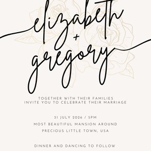 Minimalist Wedding Invitation - Etsy